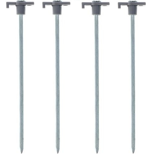 4 Piece 5/16'' X 10'' Heavy Duty Steel Tent Stakes - Survival General
