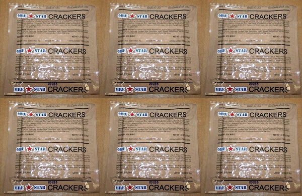 6 pk MRE 4x4 Salted Crackers Side MRE Entree 12 Crackers Total Snack U ...